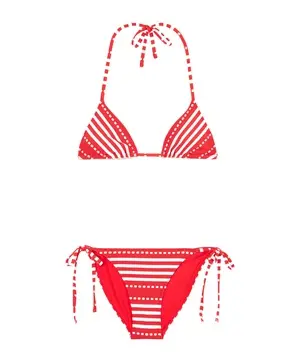 LEMLEM Striped Triangle Bikini - Red