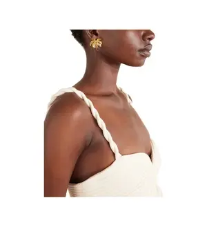 Oscar De La Renta Palm Tree Crystal-embellished Gold-tone Earrings