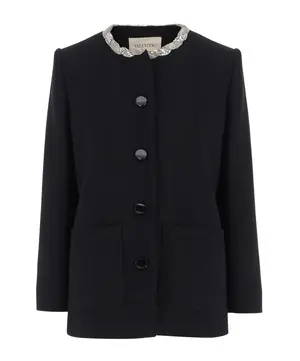 Valentino Garavani Beaded Trim Jacket - Black