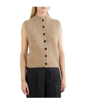 ALLUDE Button-down Cashmere Vest