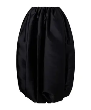 Calvin Klein Gathered Duchesse Satin Maxi Skirt - Black