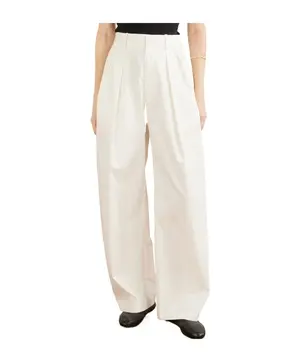 KALLMEYER Joel Pleated Cotton-poplin Wide-leg Pants - No