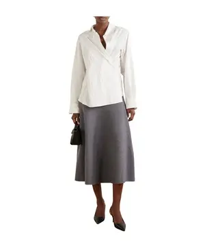 Brandon Maxwell The Miller Wool-felt Midi Skirt