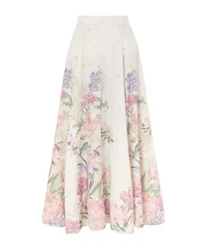 Charo Ruiz Ibiza Floral-print Cotton-blend Maxi Skirt