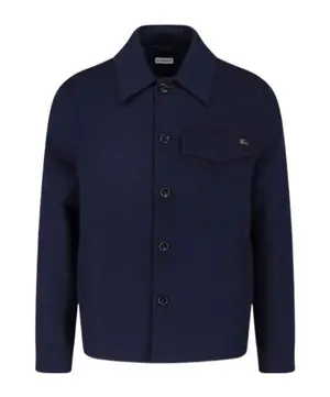 Burberry Logo-detail Jacket - Navy Check