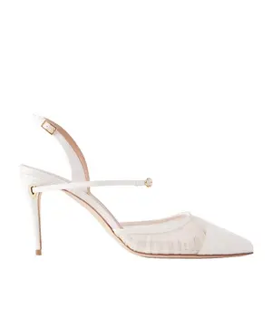 Jennifer Chamandi Vittorio Leather-trimmed Lace Pumps