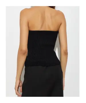 JIL SANDER Ribbed-knit Strapless Top