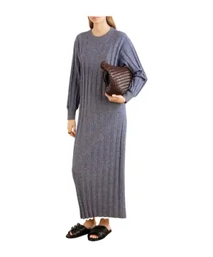 THE ELDER STATESMAN Ribbed Cashmere Maxi Dress