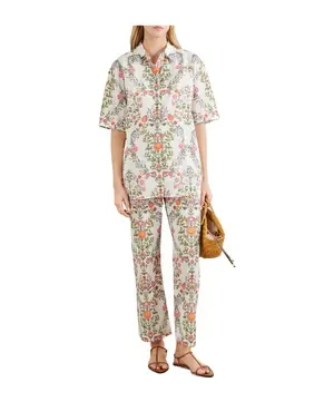 Borgo De Nor Printed Broderie Anglaise Cotton Shirt - No