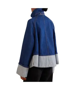 Brandon Maxwell Wells Trapeze Denim Jacket - Blue