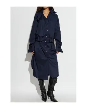 VIVIENNE WESTWOOD Belted Trench Coat - Navy