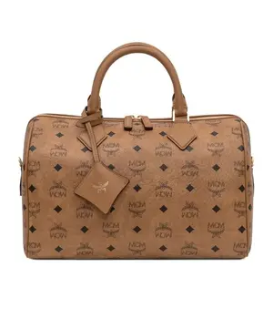 Mcm Zippered Shoulder Bag - Cognac
