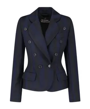 VIVIENNE WESTWOOD Striped Double-breasted Blazer - Navy