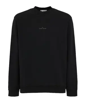 Stone Island Crewneck Sweatshirt With Long Sleeves - Black