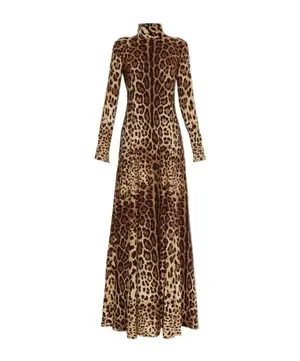 Dolce & Gabbana Long Sleeve Dress - Brown