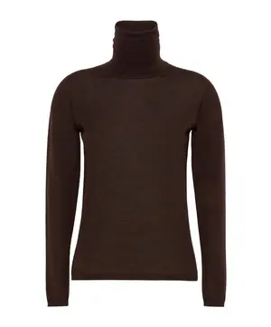Max Mara Wool Yarn Polo-neck Sweater - Dark Brown