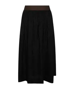 UMA WANG Elastic Waist Midi Skirt - Black