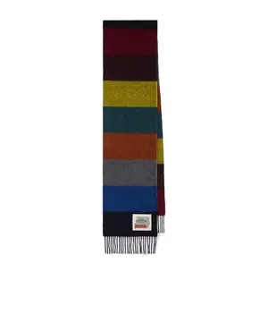 Paul Smith Multicolour Block Stripe Wool Scarf - Color
