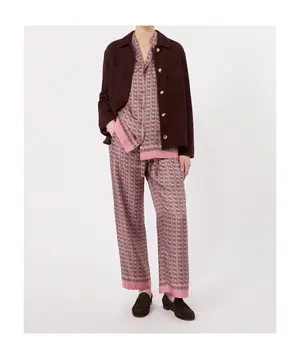 Max Mara Printed Silk Twill Trousers With Drawstring