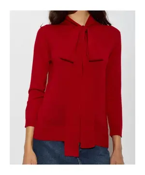 Dolce & Gabbana Long-sleeved Bow Neck Knitwear