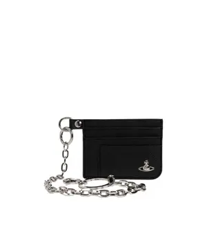 VIVIENNE WESTWOOD Card Holder With Chain - Black
