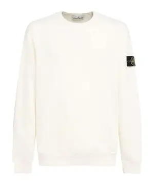 Stone Island Crew Neck Sweatshirt With Long Sleeves - White