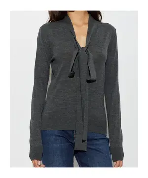 Dolce & Gabbana Dolce Gabbana V-neck Bow Detailed Knitted Top