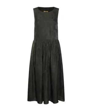 UMA WANG Sleeveless Jacquard Pleated Midi Dress
