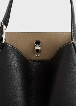 TOTEME Grained-leather Belted Tote