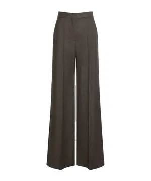 Max Mara Pressed-crease Wide-leg Trousers - Black