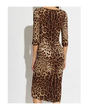 Dolce & Gabbana Leo-print Charmeuse Dress