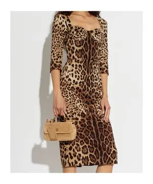 Dolce & Gabbana Leo-print Charmeuse Dress