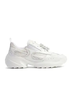 ROGER VIVIER Viv On The Run Lace-up Mesh Sneakers - White