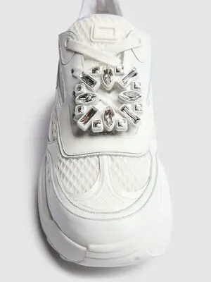 ROGER VIVIER Viv On The Run Lace-up Mesh Sneakers