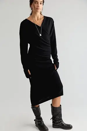 NICHOLAS K Cashmere Crossover Sweater Dress