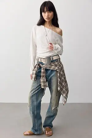 Free People Europa Off-the-shoulder Long Sleeve Top - Ivory