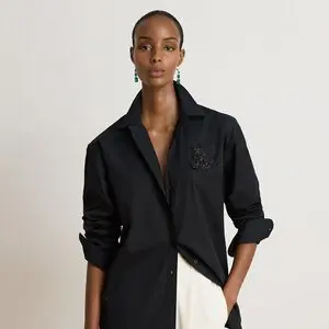 Ralph Lauren Relaxed Fit Rhinestone-bullion Shirt