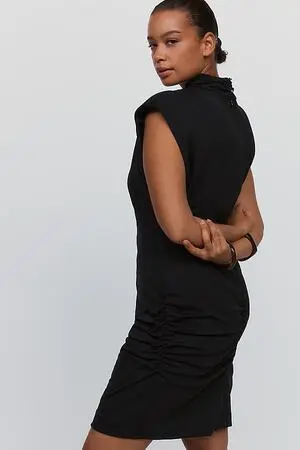 Maeve Mock-neck Ruched Mini Dress
