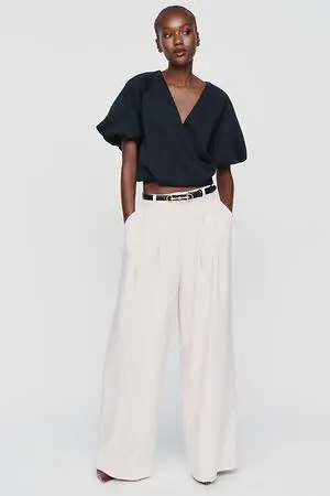 Maeve 100% Cotton V-neck Bubble Sweatshirt