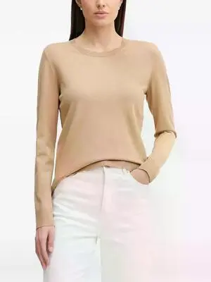 Sisley Fine-knit Long-sleeve Pullover - Neutrals