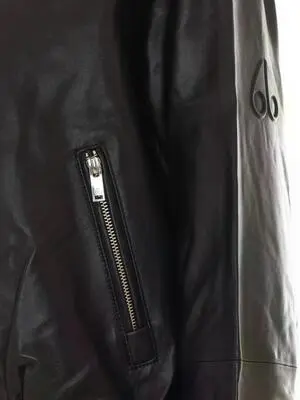 Moose Knuckles Cardin Hooded Leather Bomber Jacket