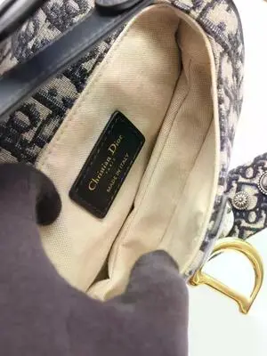 Dior 2000-2026 Mini Oblique Canvas Saddle Bag Satchel