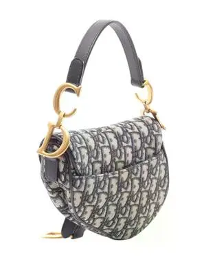 Dior 2000-2026 Mini Oblique Canvas Saddle Bag Satchel