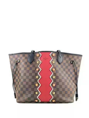 LOUIS VUITTON 2018 Damier Ebene Neverfull Tote Bag - Brown