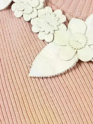 Fendi 2010s Flower Motif Rib-knit Top