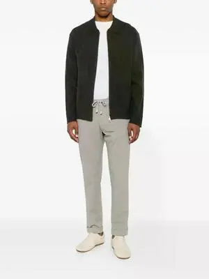 Eleventy Drawstring-waist Cuffed-hem Trousers - Green
