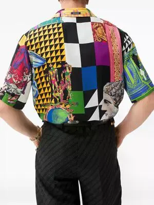 Versace Printed Silk-twill Regular Shirt