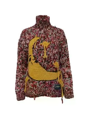 GANNI Crescent-moon Sweater - Red