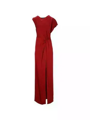 Federica Tosi Twist-detail Front-slit Maxi Dress - Red