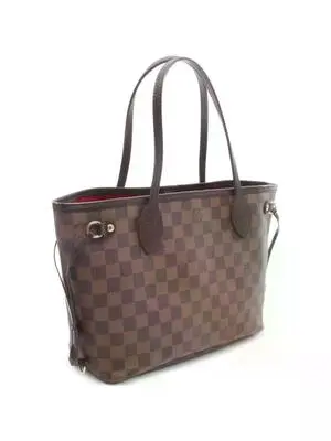 LOUIS VUITTON Damier Ebene Canvas Neverfull Shoulder Bag - Brown